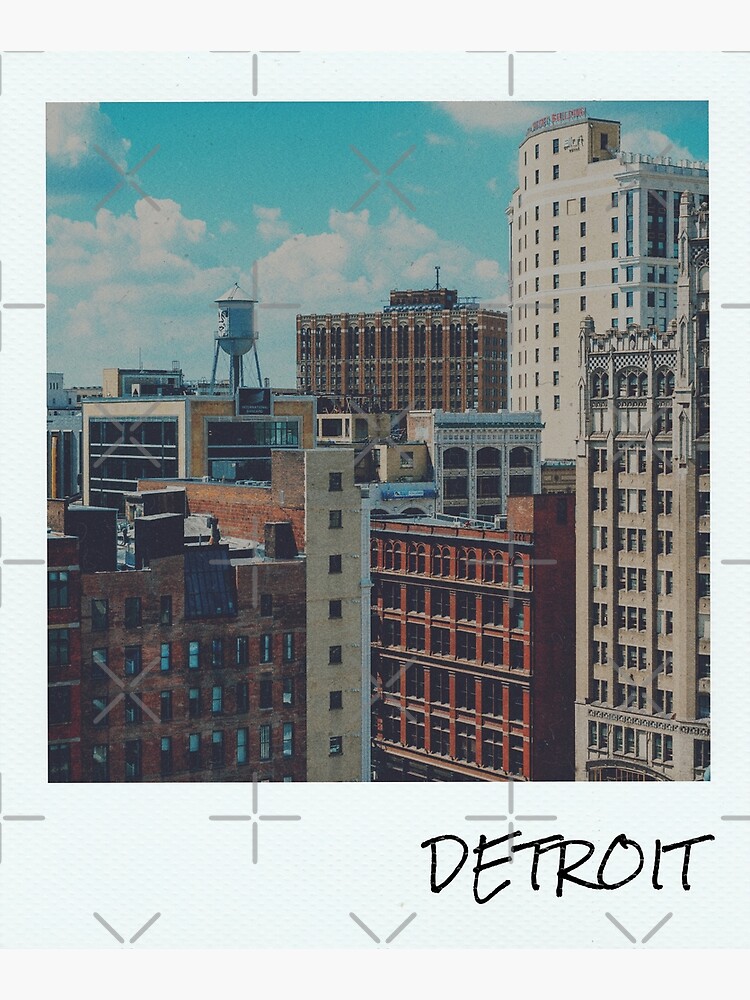 "Detroit Vintage Film White Frame Souvenir" Poster for Sale by ...