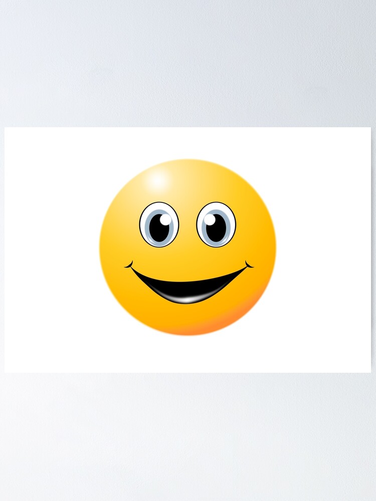 "Smiley Face Happy Emoji" Poster by InclusiveColour | Redbubble