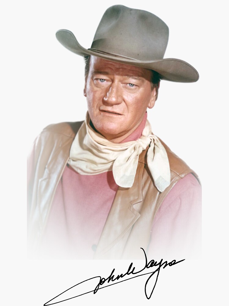 "John Wayne autograph" Sticker by MovieBuff2022 | Redbubble