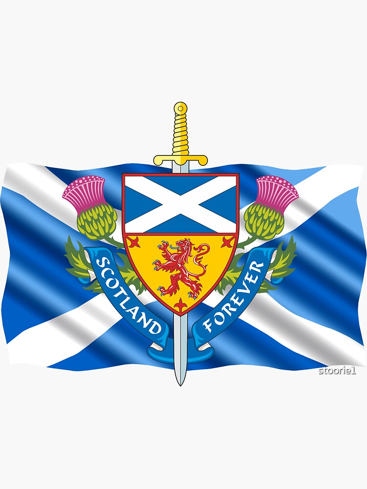 "saltire scotland forever flag thistle rampant lion" Sticker for Sale ...