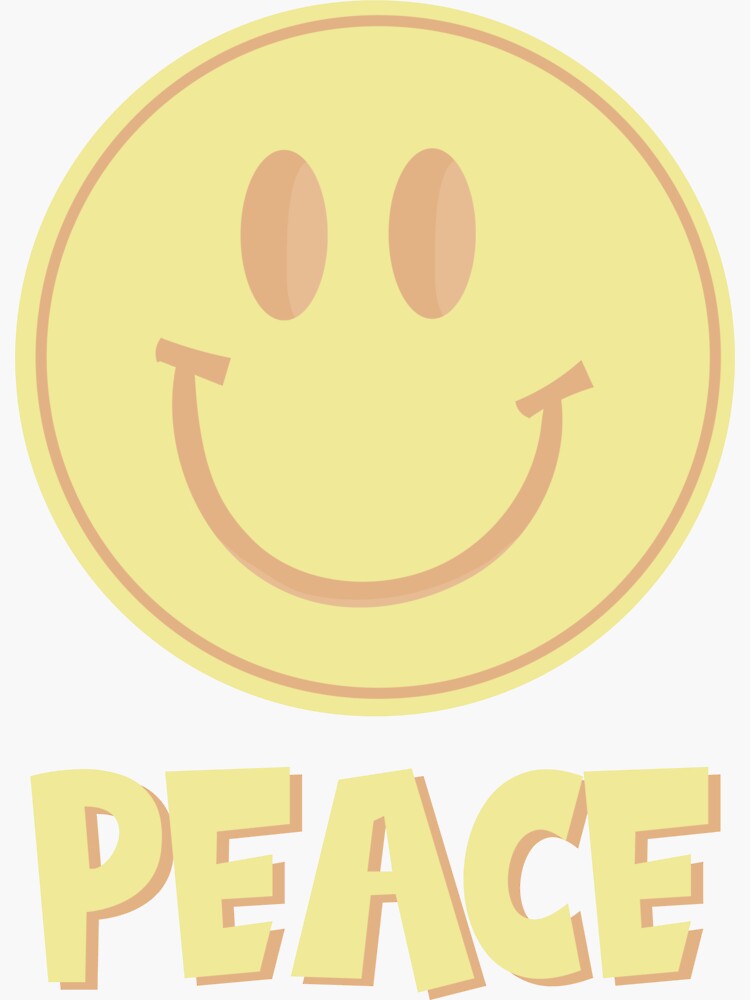 "Happy face peace sticker" Sticker by Nicolesuzuki | Redbubble