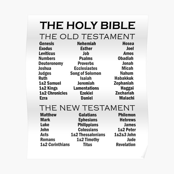 "Books of the Bible Old Testament and New Testament Complete List ...