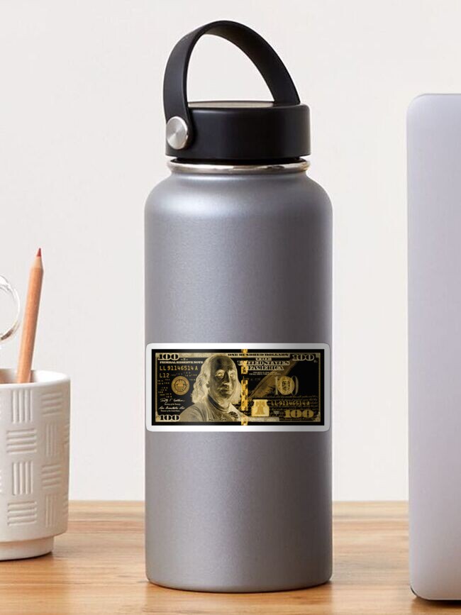 "100 Dollar Gold" Sticker for Sale by BuksDesigns | Redbubble