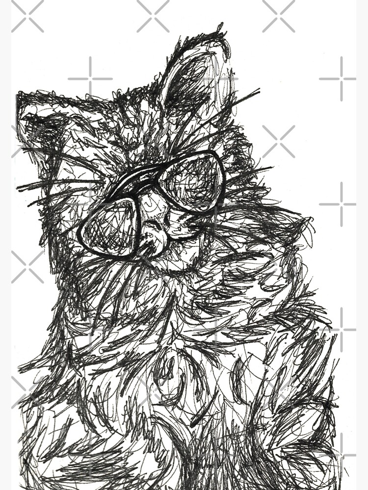 "Cool Cat drawing " Sticker for Sale by Leiamarria | Redbubble