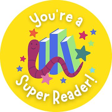 "Your' re a Super Reader ! " Sticker for Sale by awalite1956 | Redbubble