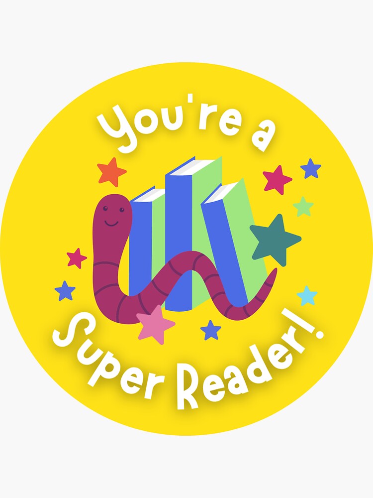 "Your' re a Super Reader ! " Sticker for Sale by Athena Milonas | Redbubble