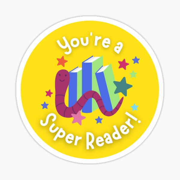 "Your' re a Super Reader ! " Sticker for Sale by Athena Milonas | Redbubble