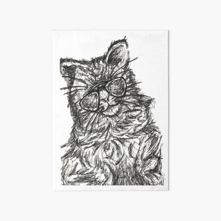 "Cool Cat drawing " Art Board Print by Leiamarria | Redbubble