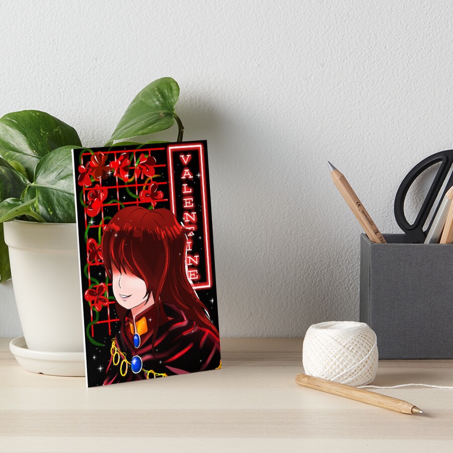 "Red Hair Anime Girl - Red Aesthetic" Art Board Print by Dazai-Closet ...