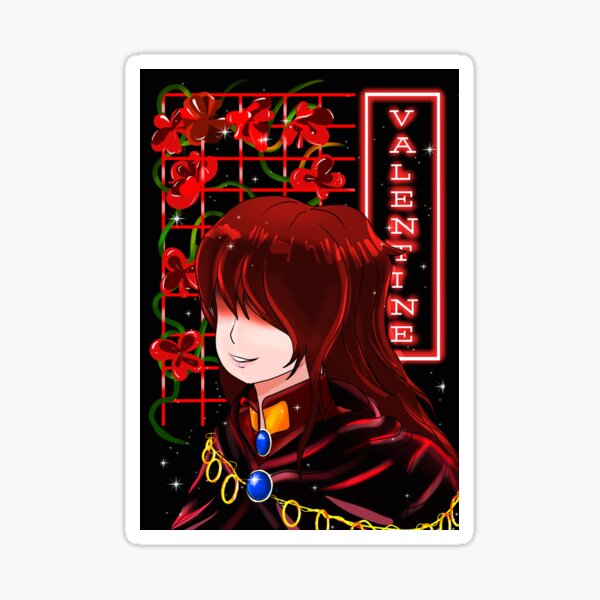 "Red Hair Anime Girl - Red Aesthetic" Sticker by Dazai-Closet | Redbubble