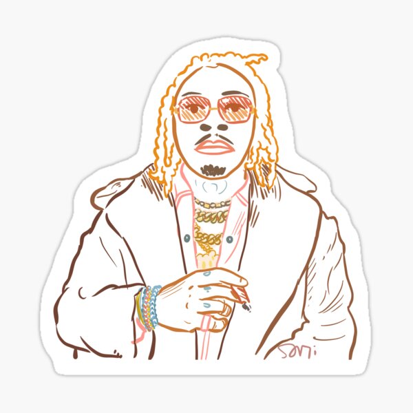 "Portrait of gunna by santi" Sticker for Sale by santiaguer | Redbubble
