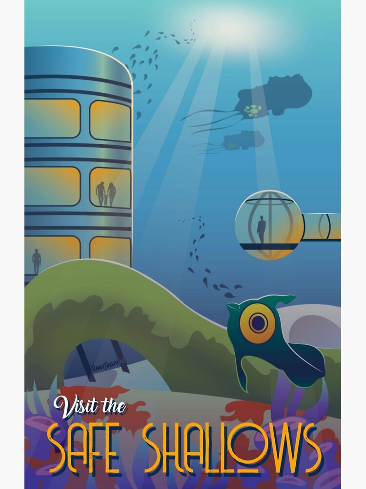 "Subnautica poster safe shallows" Sticker by DanDaniel1203 | Redbubble