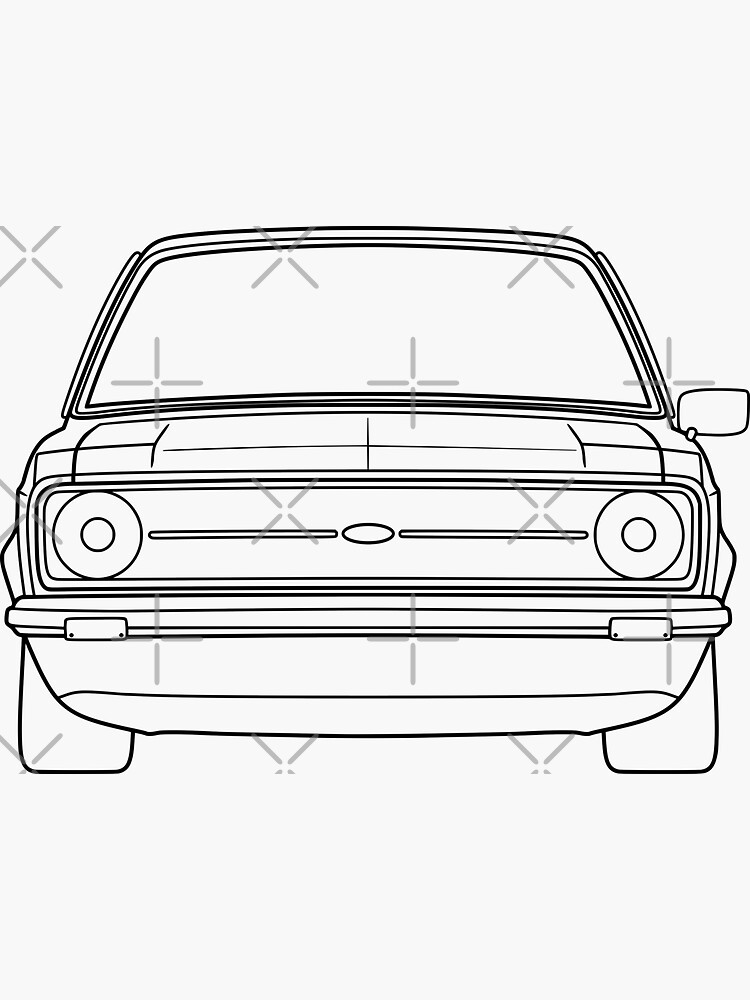 "Escort Mk2 Black Lines" Sticker for Sale by EdimDesign | Redbubble