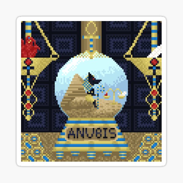 "Pixel Anubis" Sticker by BoredLlamaShop | Redbubble