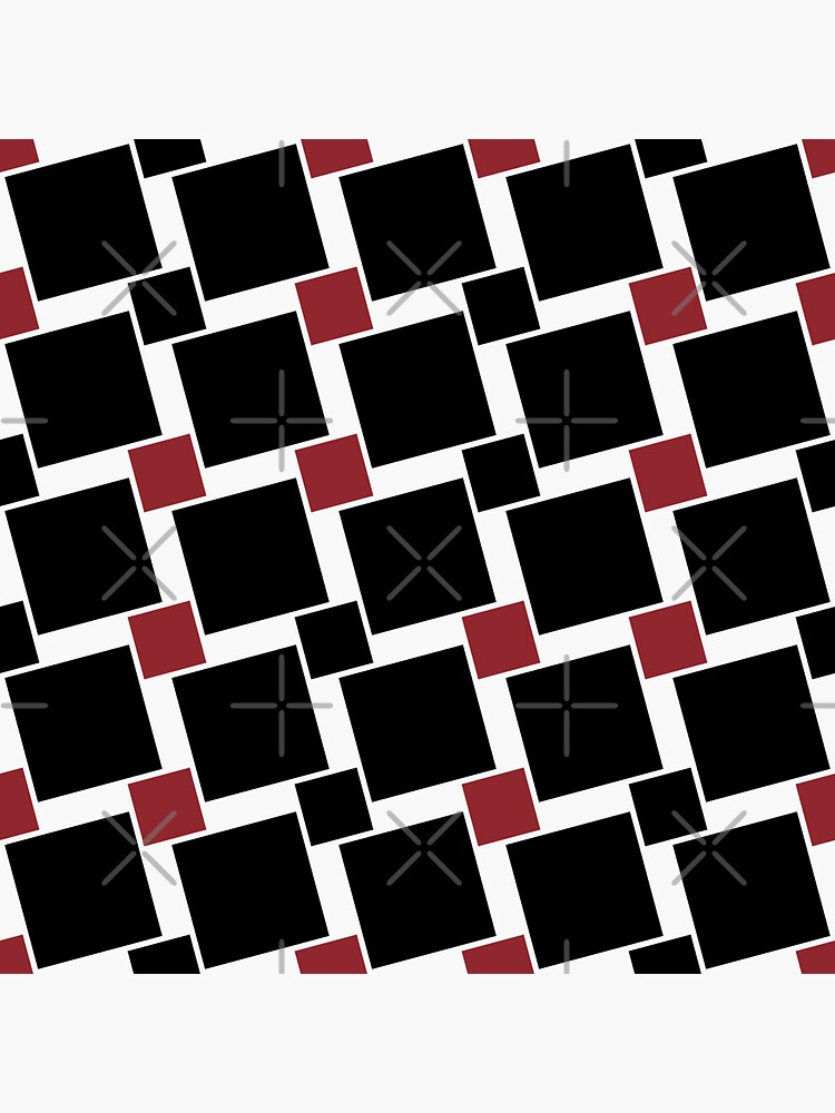 "Minimalist Red and Black Geometric Angled Squares Abstract Pop Art ...