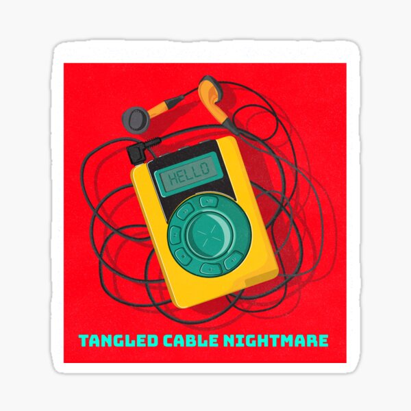 "Tangle Cabled Nightmare" Sticker by Worldofmusic | Redbubble