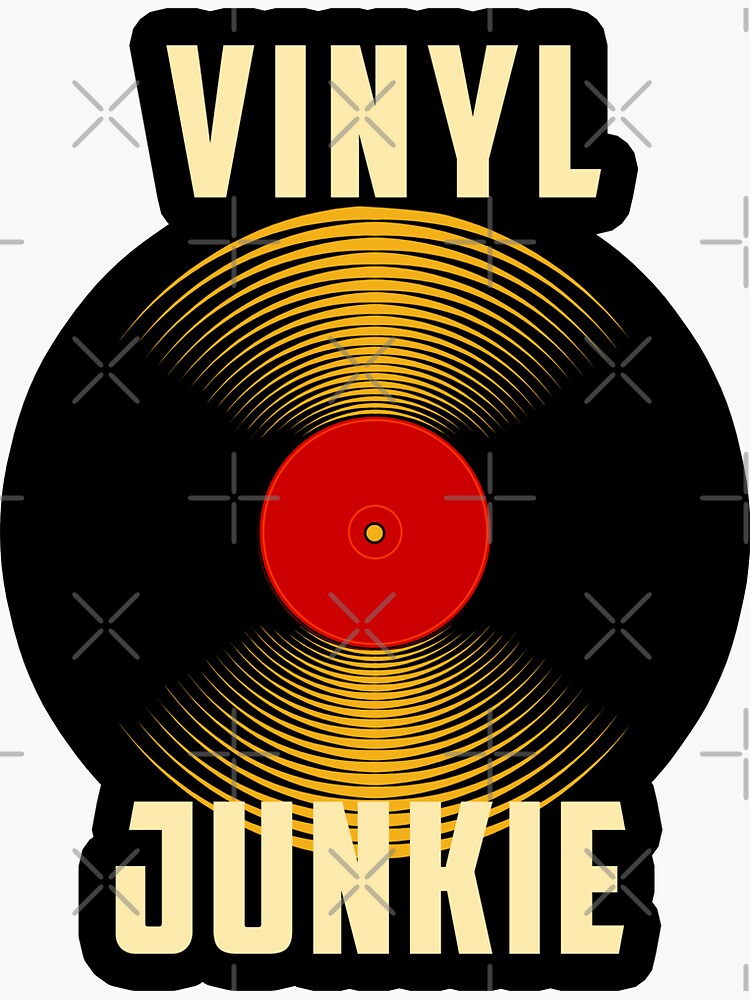 "Vinyl Junkie - Retro Music Lover - Record Player " Sticker for Sale by ...