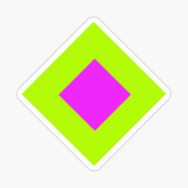 "light green and magenta red square" Sticker by Chajara-Art | Redbubble