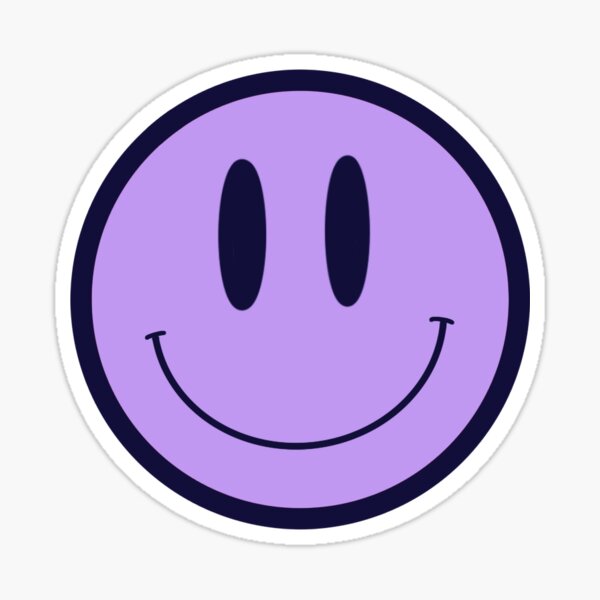 "Purple Smiley Face Sticker" Sticker by ArtByAva22 | Redbubble