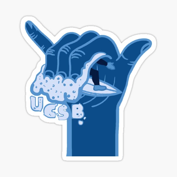 "ucsb shaka sticker" Sticker by geekassgirl | Redbubble