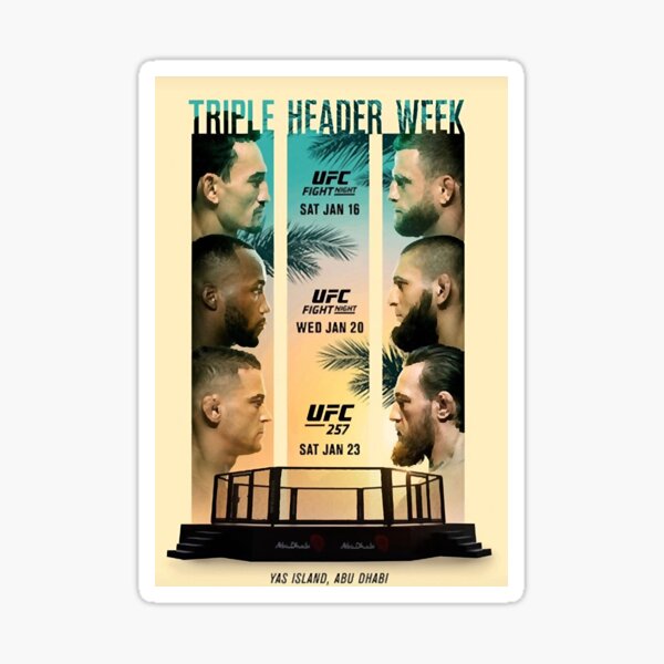 "UFC 2021 Fight Island Triple Header Fight Poster " Sticker for Sale by ...