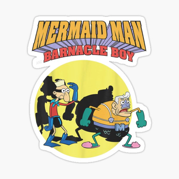 "Funny Mermaid Man Retro" Sticker for Sale by CuteBlueMonster | Redbubble