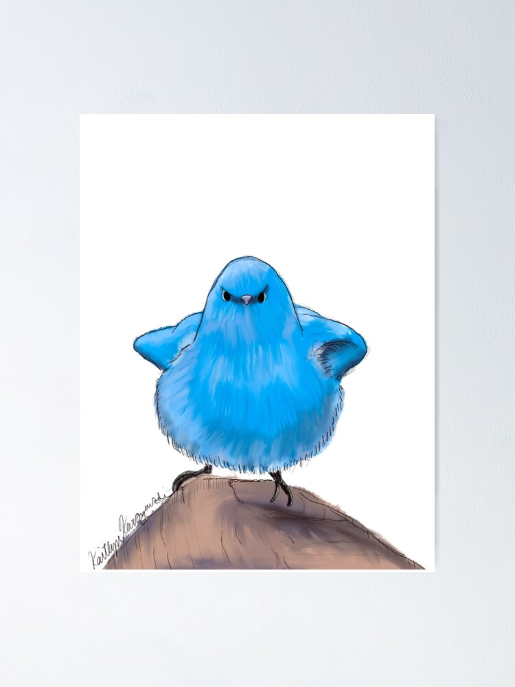 "Angry Blue Bird" Poster for Sale by KaitLouise | Redbubble