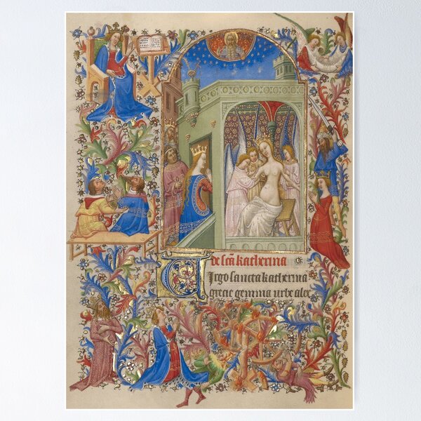 "Medieval Illumination Art - Angels and Virgin Mary" Poster for Sale by ...