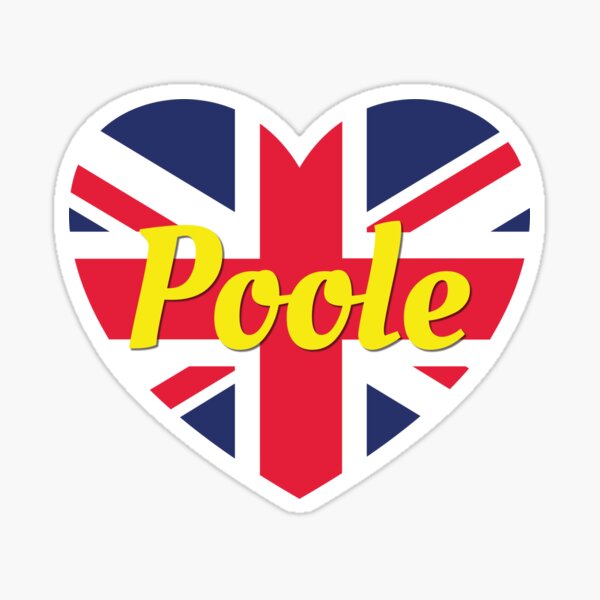 "Poole England UK British Flag Heart (White)" Sticker for Sale by ...