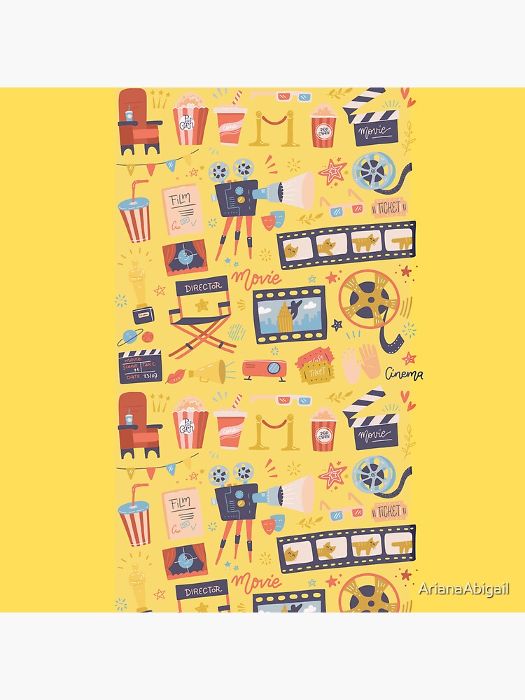 "film buff art depicting tiny related symbols" Sticker by ArianaAbigail ...