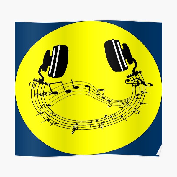"SMILEY FACE MUSIC" Poster for Sale by DomGDesign | Redbubble