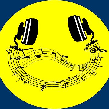 "SMILEY FACE MUSIC" Sticker for Sale by DomGDesign | Redbubble