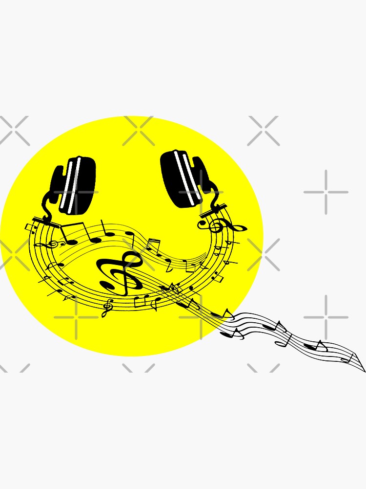 "SMILEY FACE MUSIC" Sticker by DomGDesign | Redbubble