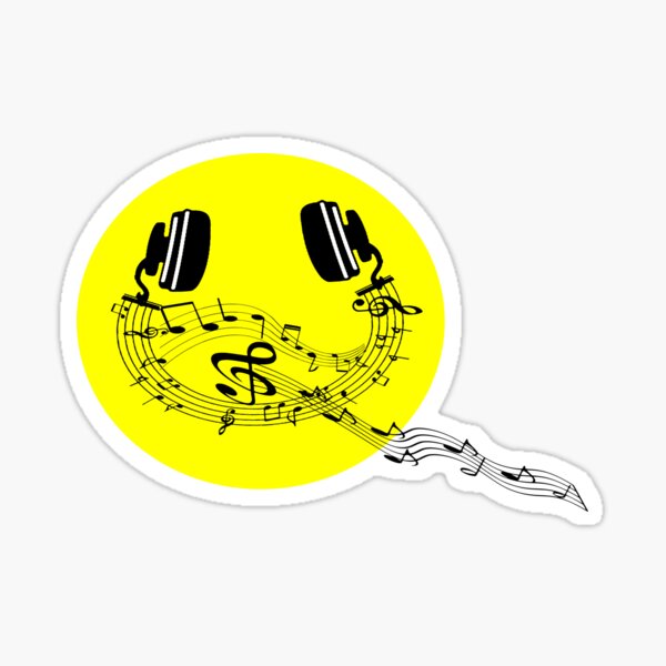 "SMILEY FACE MUSIC" Sticker by DomGDesign | Redbubble