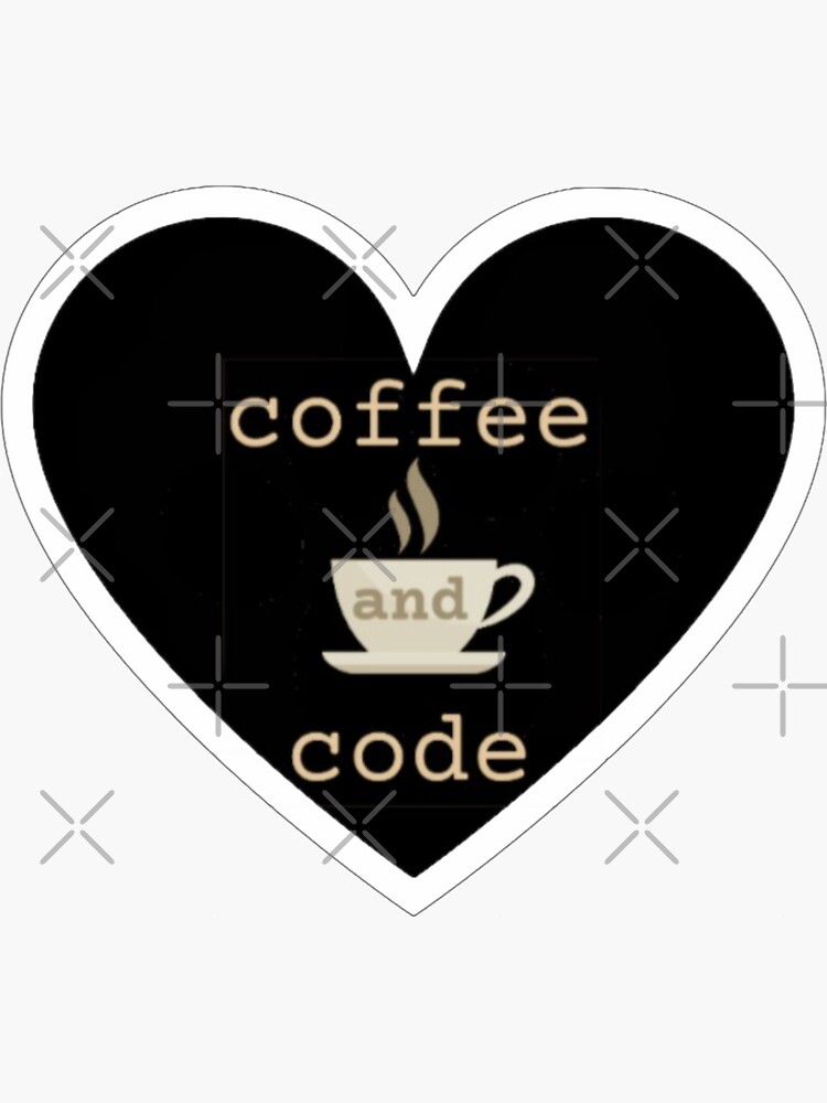 "Coffee and code heart" Sticker for Sale by Sci-Art-Cafe | Redbubble