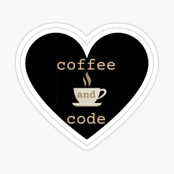 "Coffee and code heart" Sticker for Sale by Sci-Art-Cafe | Redbubble
