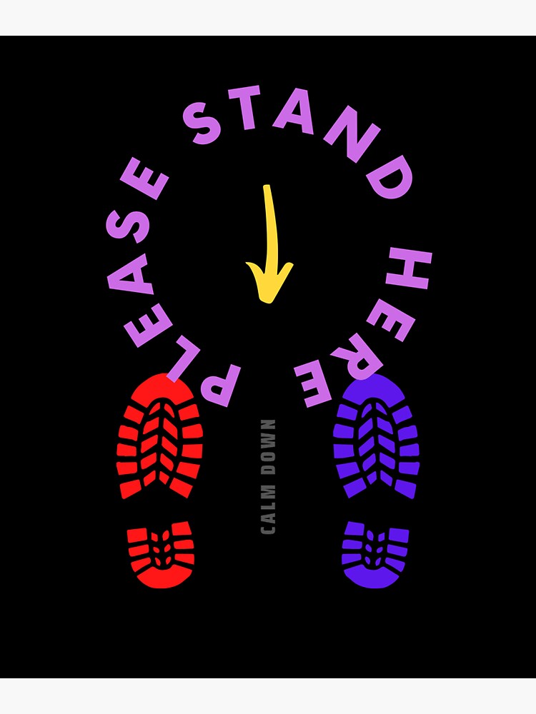 "Please stand here" Sticker for Sale by Asimkhan | Redbubble