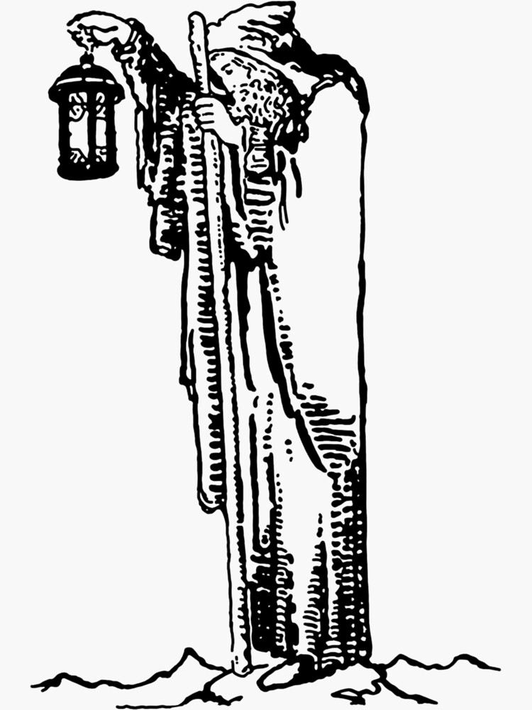"The Hermit - Line Drawing - Tarot " Sticker for Sale by Lenalevtuvis ...