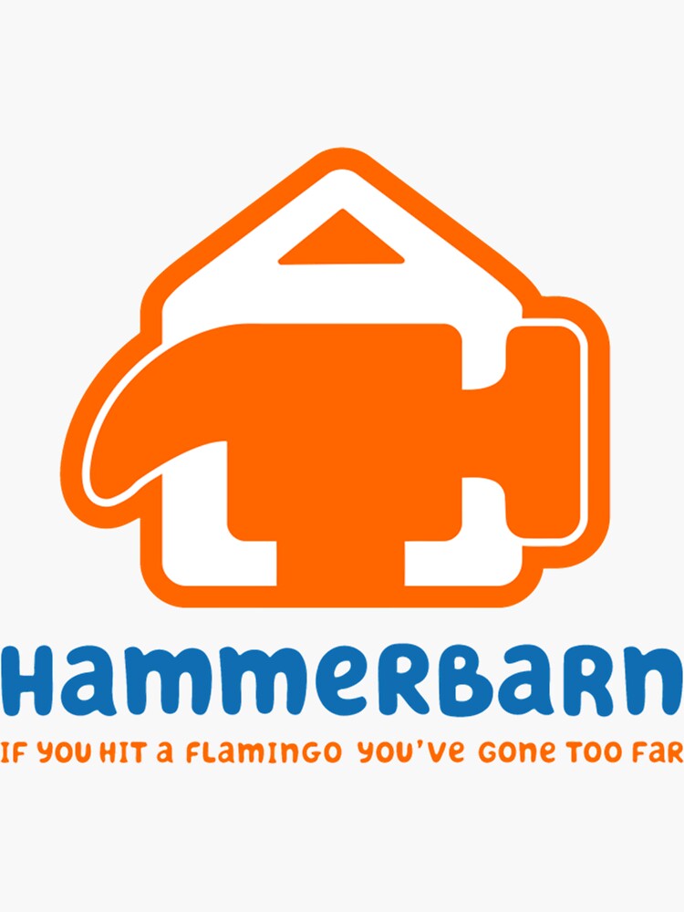 "Fun Hammerbarn " Sticker for Sale by adeebdcheekgiw | Redbubble