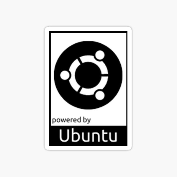 "XXS Powered by Ubuntu (black and white)" Sticker for Sale by ...