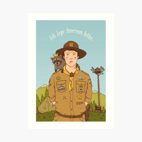 "Scoutmaster Ward & King Racoon" Art Print for Sale by breathlessmouse ...
