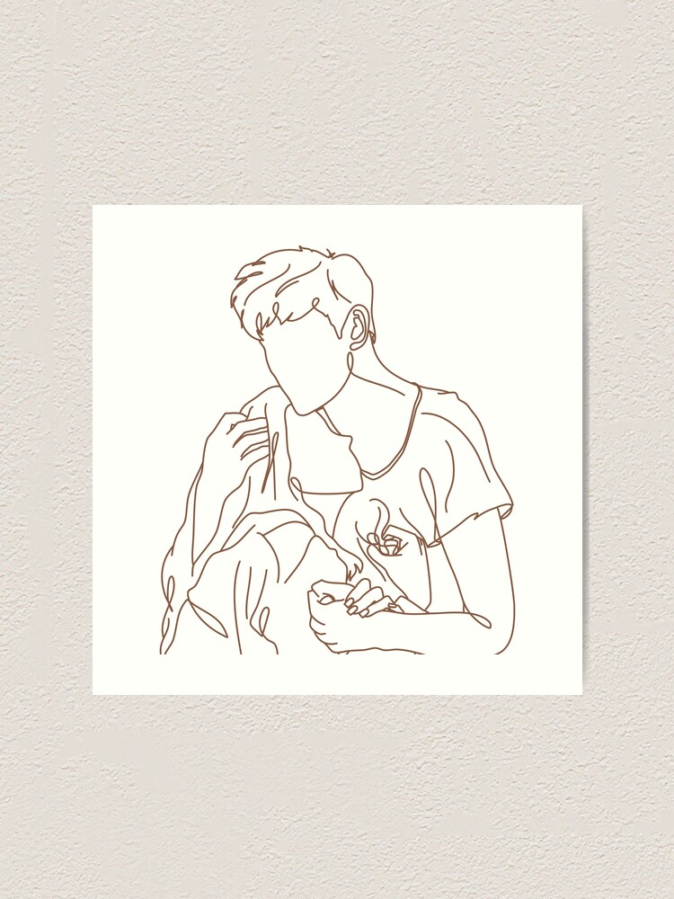 "Aesthetic Couple Picture | Cute Couple Hugging | Rust Line Drawing ...