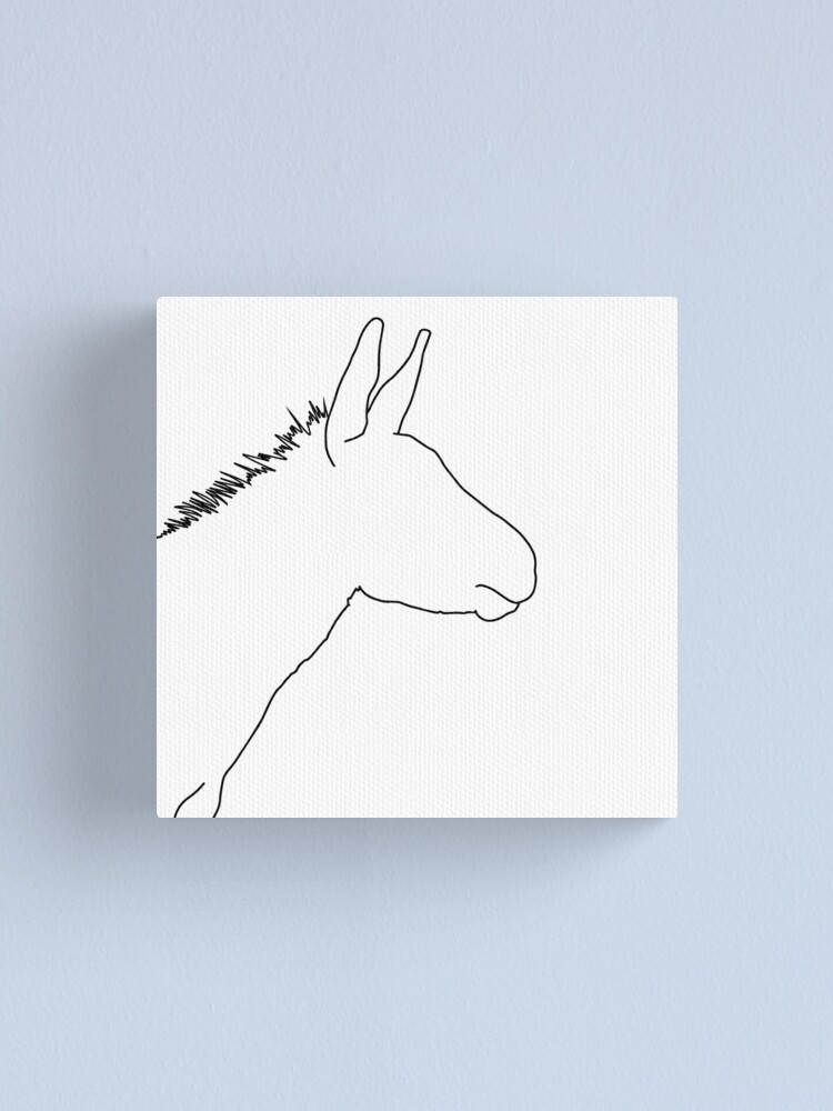 "Donkey Line - Donkey One Line Art - Donkey Single Line Art" Canvas ...