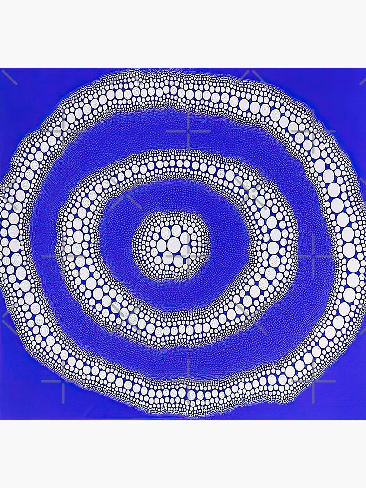 "Yayoi Kusama Circle Blue Exhibition" Sticker by 1999ericbach | Redbubble