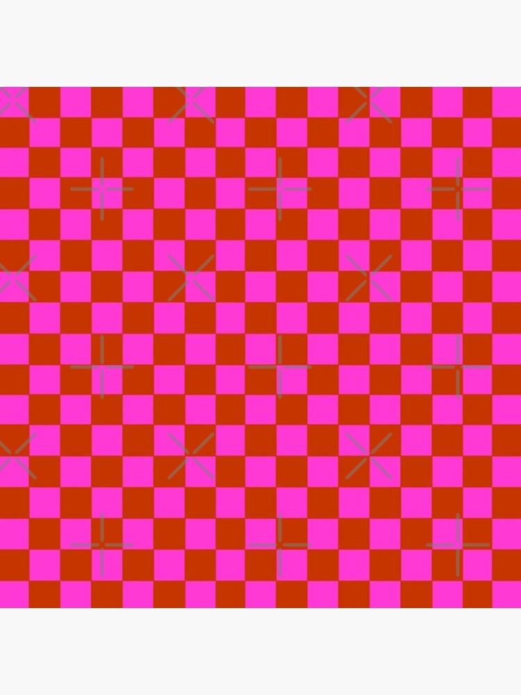 "Hot Neon Pink and Dark Scarlet Red Checkerboard Square Pattern ...