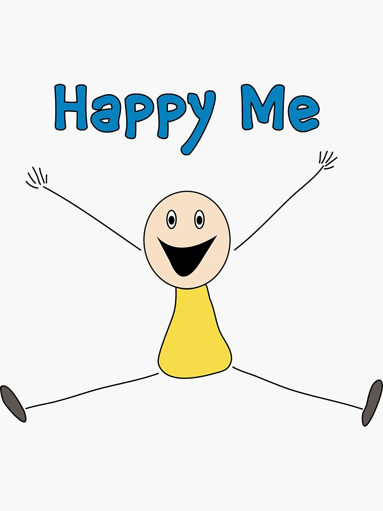 "Happy Me, stickperson" Sticker for Sale by BlueBlackSky | Redbubble