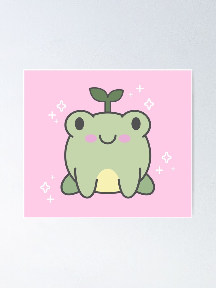 "Cute round froggy sprout" Poster for Sale by lalapopart | Redbubble