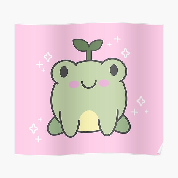 "Cute round froggy sprout" Poster for Sale by lalapopart | Redbubble