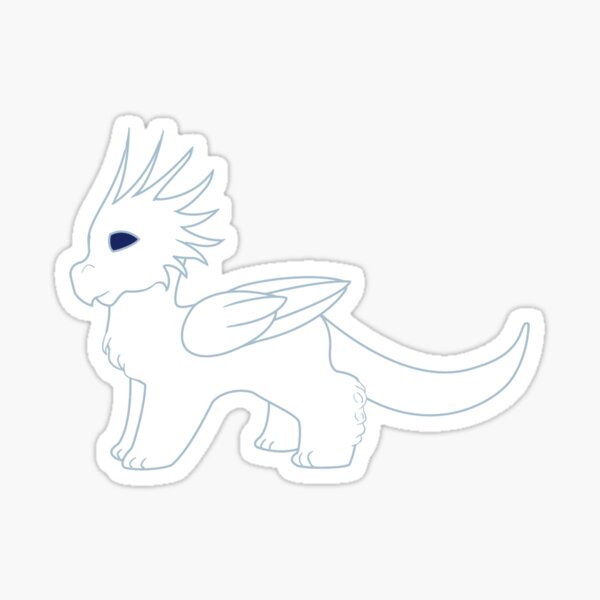 "Smol White Dragon" Sticker by purenightshade | Redbubble