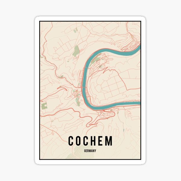 "Cochem map germany" Sticker for Sale by PostersProf1 | Redbubble